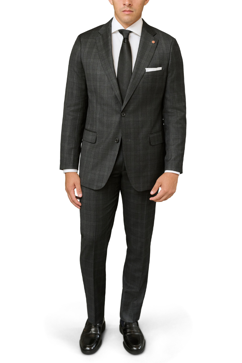 Charcoal Plaid Suit by Gerald